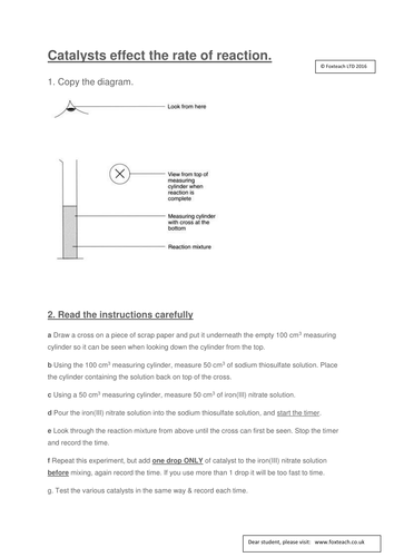 Catalysts and surface area (rates of reaction) - complete lesson ...