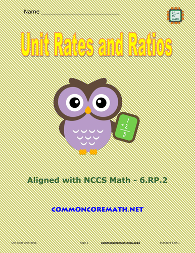 Unit Rates and Ratios - 6.RP.2 | Teaching Resources