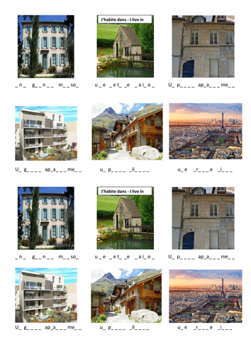 types of housing and location | Teaching Resources