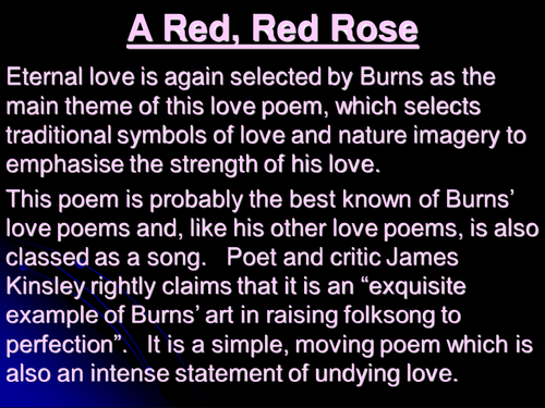 Robert Burns Love Poetry | Teaching Resources