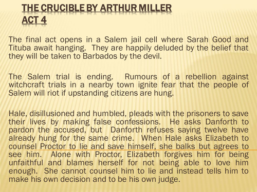 "The Crucible" by Arthur Miller | Teaching Resources