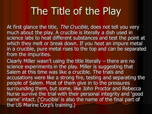 "The Crucible" by Arthur Miller | Teaching Resources