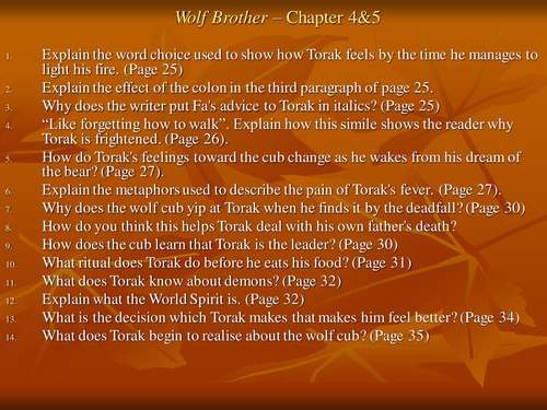 "Wolf Brother" by Michelle Paver | Teaching Resources