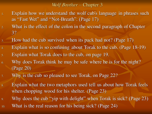 "Wolf Brother" by Michelle Paver | Teaching Resources