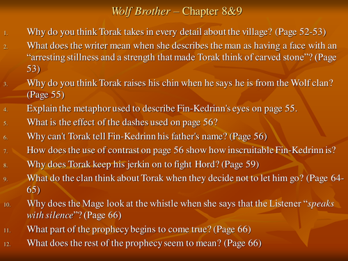 "Wolf Brother" by Michelle Paver | Teaching Resources