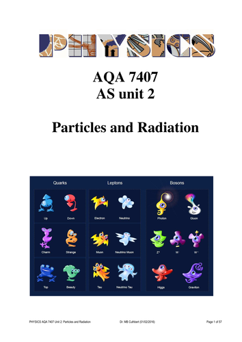 NEW PHYSICS Alevel AQA 7407 Unit 2 Particles and Radiation | Teaching Resources