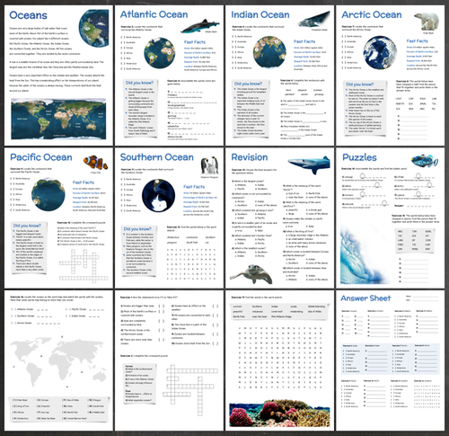 Oceans (Fun stuff for elementary grades) | Teaching Resources