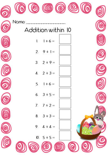 Easter Addition within 10 and 20 | Teaching Resources