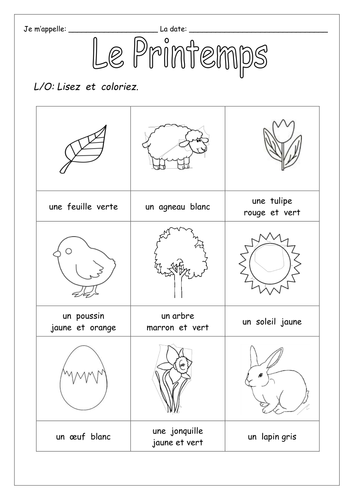 FRENCH - SPRING - LE PRINTEMPS | Teaching Resources