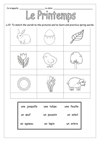 FRENCH - SPRING - LE PRINTEMPS | Teaching Resources