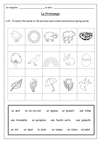 FRENCH - SPRING - LE PRINTEMPS | Teaching Resources