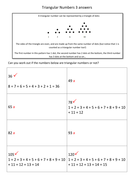 KS2 Triangular Numbers 5 Worksheets + Answers | Teaching Resources