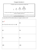 KS2 Triangular Numbers 5 Worksheets + Answers | Teaching Resources