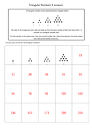 KS2 Triangular Numbers 5 Worksheets + Answers | Teaching Resources