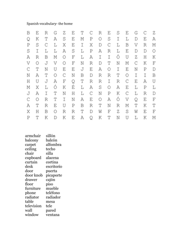 Spanish vocabulary word searches 1 The home | Teaching Resources