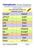 Year 3 spellings: homophones - presentation, 2 different activities for ...