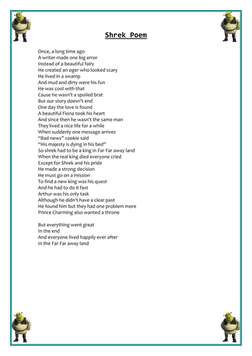 Shrek phonics and writing resources by bethcook24 - UK Teaching ...