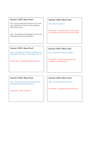 Bill's New Frock Guided Reading Planning by Rachaelsmith4 - Teaching ...