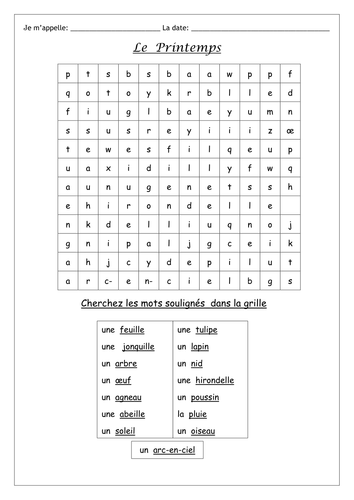 FRENCH - SPRING - LE PRINTEMPS | Teaching Resources