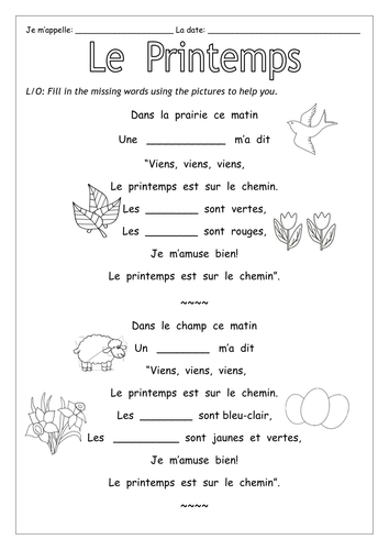 FRENCH - SPRING - LE PRINTEMPS | Teaching Resources