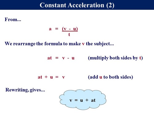 Phy_5.4 Forces and Motion - Constant Acceleration | Teaching Resources