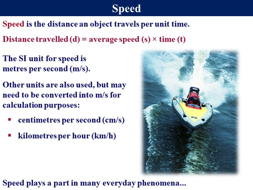 Phy_5.1 Forces and Motion - Distance, Speed and Time | Teaching Resources