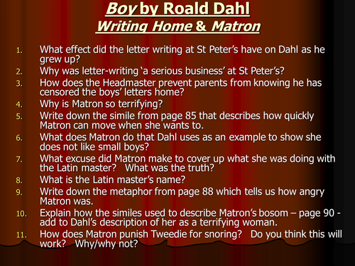 Boy by Roald Dahl | Teaching Resources