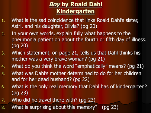 Boy by Roald Dahl | Teaching Resources