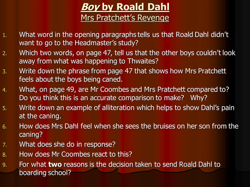 Boy by Roald Dahl | Teaching Resources