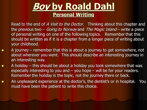 Boy by Roald Dahl | Teaching Resources