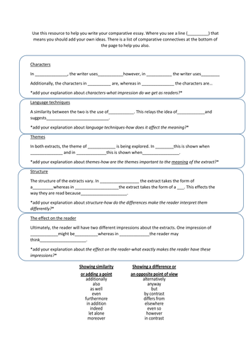 Outstanding English Lesson. Comparative Writing in Poetry | Teaching ...