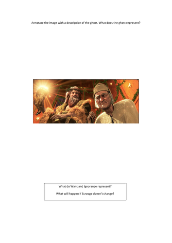 The Ghosts in A Christmas Carol - 4 separate revision worksheets on the ...