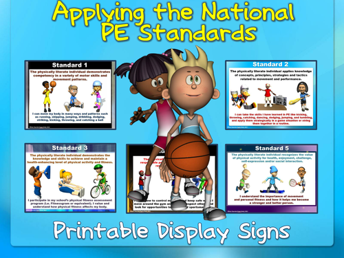 Applying the PE Standards- Printable Display Signs | Teaching Resources