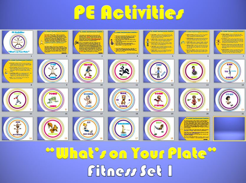 PE Activities: “What’s on Your Plate”- Fitness (Set 1) | Teaching Resources