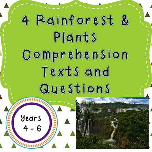 4 Rainforest and Plants Comprehension Texts and Questions by jmcmeekin ...