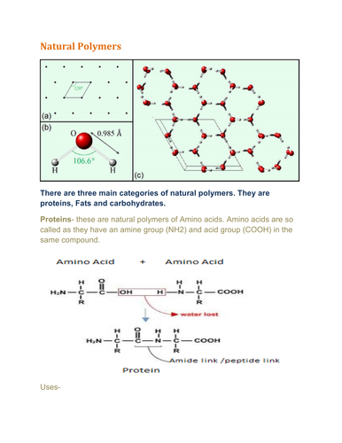 Natural polymers_IGCSE | Teaching Resources