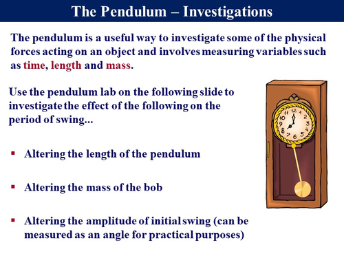 Phy_1.1 Measuring With The Pendulum | Teaching Resources