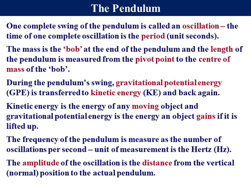 Phy_1.1 Measuring With The Pendulum | Teaching Resources