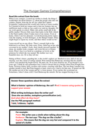 Hunger Games Comprehension Worksheet | Teaching Resources