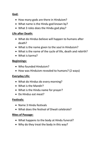 Hinduism - An introduction + creation | Teaching Resources