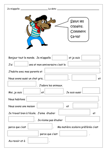 FRENCH ~ Bonjour, je m'appelle Gustave | Teaching Resources