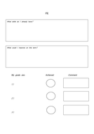 PE Goal setting worksheet | Teaching Resources