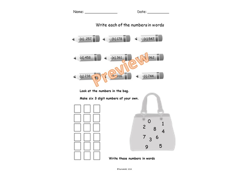 Writing numbers in words and numerals (A week of lesson, presentations ...