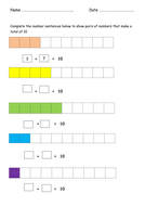 Set of worksheets suitable for KS1. Pairs to 10, place value | Teaching ...