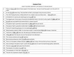 Standard form conversion | Teaching Resources