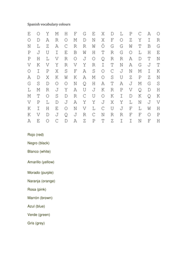 Spanish vocabulary word searches 3 Basics | Teaching Resources