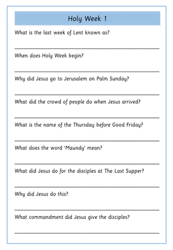 Easter and Holy Week | Teaching Resources