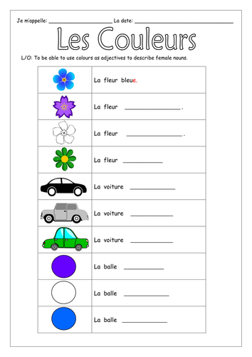 FRENCH - Les Couleurs Activity Booklet - 2nd to 6th grade - Worksheets ...