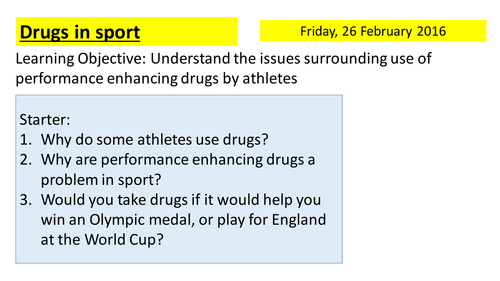Drugs in sport | Teaching Resources