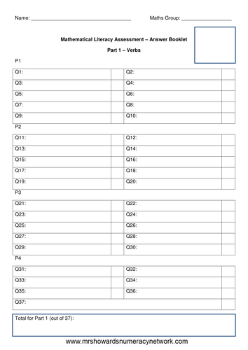 Mathematical Literacy Assessment | Teaching Resources